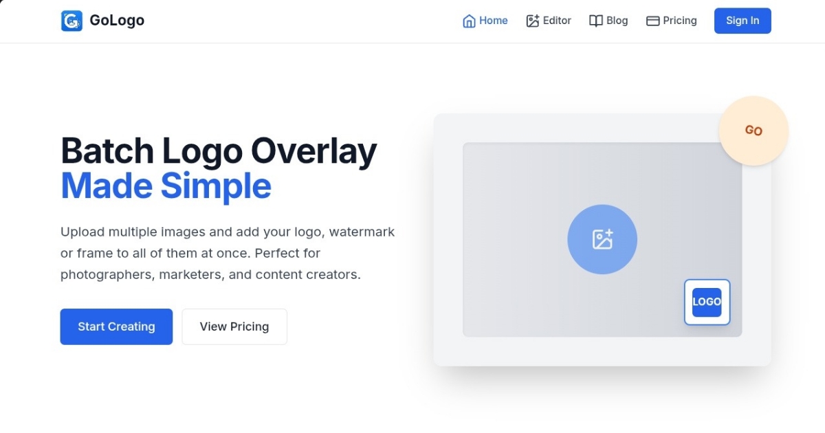 Free Batch Watermark Tool - Add Logo to Photos Instantly | GoLogo